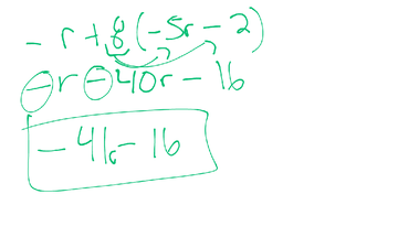 Combining like terms with negative coefficients and distribution ...