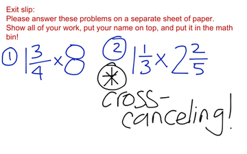 Multiply Mixed Numbers Exit Slip | Educreations