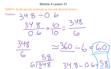 Module 4 Lesson 31 - divide decimal dividends by non-unit decimal ...