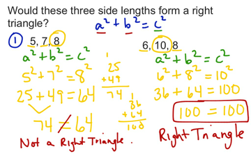 Determining If Three Given Sides Form A Right Triangle | Educreations