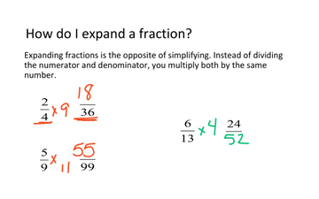 Simplifying And Expanding Fractions 16-17 | Educreations