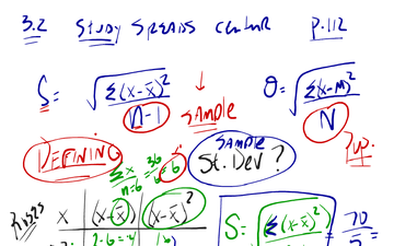 3.2 sample ST Dev. Defining formula | Educreations