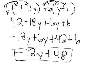 Combining like terms with negative coefficients and distribution ...