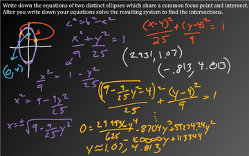 Algebra 2 - Systems Of Conic Sections | Educreations