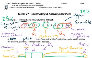 EOCT Prep Lesson 27 - Constructing & Analyzing Box Plots | Educreations