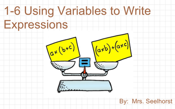 1-6 Using Variables To Write Expressions | Educreations