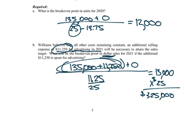 CVP Additional Problem #11 | Educreations