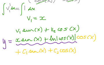 Second Order Differential Equations -variation Of Parameters : Y"+ Y ...