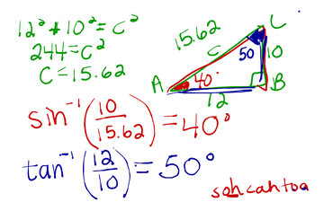 Using Inverse Trigonometric Ratios to find Angle Measures | Educreations