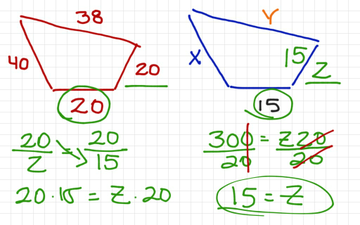 Similar Four Sided Figures Solving For X, Y, Z | Educreations