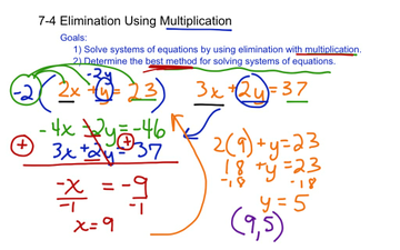 7-4 Elimination Using Multiplication | Educreations