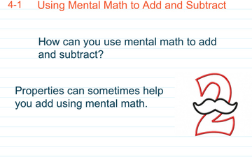 4-1 Using Mental Math To Add And Subtract | Educreations