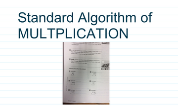 Standard Algorithm of Multiplication | Educreations