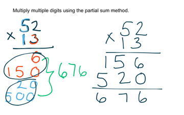 Multiple Digit Multiplication Partial Sums | Educreations