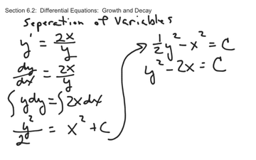 Section 6.2 Differential Equations: Growth And Decay | Educreations