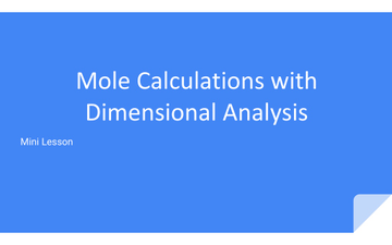 Using Dimensional Analysis In Mole Calculations | Educreations