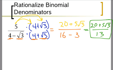 Rationalizing With 3rd or 4th Roots and Binomial Denominators ...
