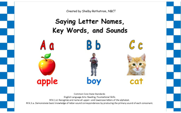 Saying Letter Names, Key Words and Sounds | Educreations