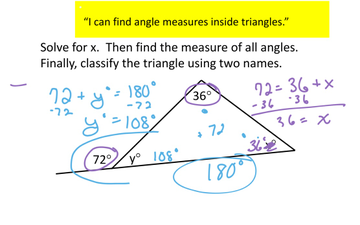 Lesson Triangles 101: Finding Angle Measurements | Educreations