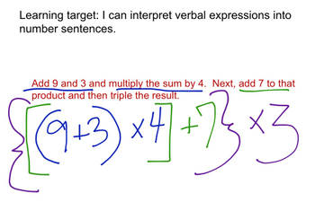 Interpret Verbal Expressions Into Number Sentences | Educreations