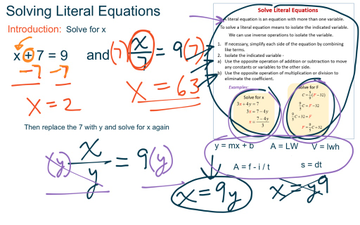 Solving Literal Equations | Educreations