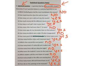 Statistical Questions Notes | Educreations