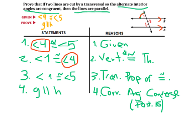 Lesson 3.3 - Alternate Interior angles Converse Proof | Educreations