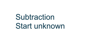 Subtraction Start Unknown | Educreations
