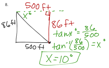 Geometry Angle Of Elevation And Depression Worksheet Answers | Educreations
