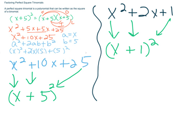 Factoring A Perfect Square Trinomial | Educreations