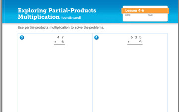 EDM4 Lesson 4-6: I can multiply whole numbers using the partial ...