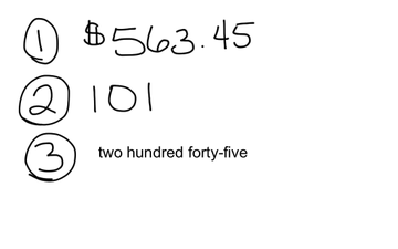 Naming Whole Numbers And Dollars and Cents | Educreations