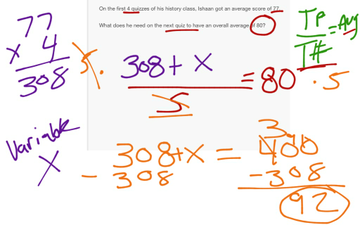 Average Problem With Variable | Educreations