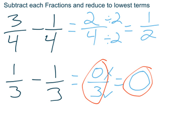 Subtracting Fractions With Like Denominators | Educreations
