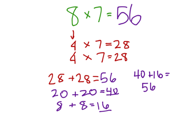 Multiplication By Halving 8x7 | Educreations