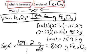 Mole Conversion Worksheet (mole-mass) | Educreations