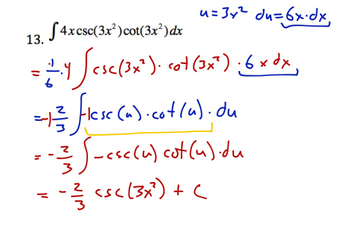 Integration Review #13: U-Sub Trig With Constant Missing | Educreations