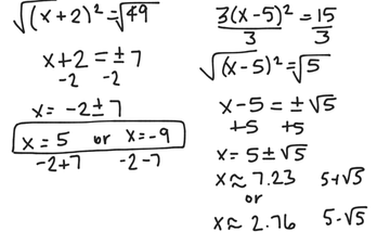 Solving A Quadratic Equation By Taking Square Root | Educreations