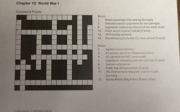 World War 1 Crossword Puzzle | Educreations