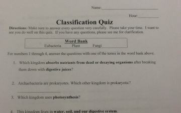 Classification Quiz Mod | Educreations
