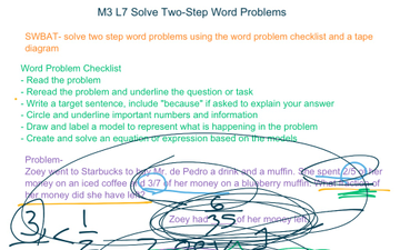M3 L7 Solve Two-Step Word Problems Using The Word Problem Checklist ...