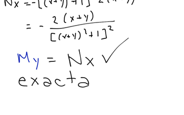 differential equation. integrating factor to turn into exact ...