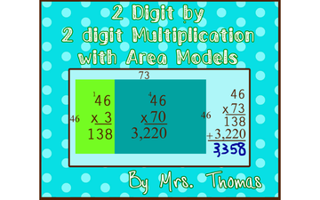Multiplying a 2 Digit Number by a 2 Digit Number with Area Models ...