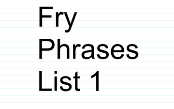 Fry Phrases List 1 | Educreations