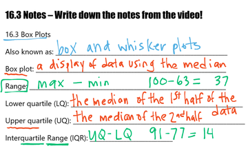 16.3 Notes - Box Plots | Educreations
