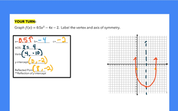 4.2 Part 1 Graphing Quadratic Functions Using Symmetry And Standard ...