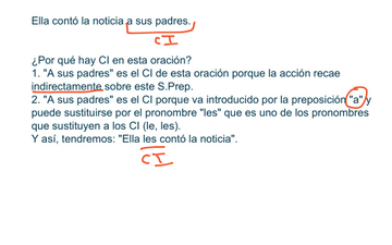 Oración 3 - Análisis y explicación de CD y CI | Educreations