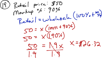 Pre-Algebra 7.6 - #19 Find Original Price From Markup | Educreations