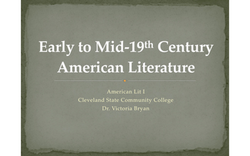 Early to Mid-19th Century American Literature | Educreations