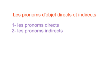 9- Les Pronoms D'objet Direct Et Indirect | Educreations